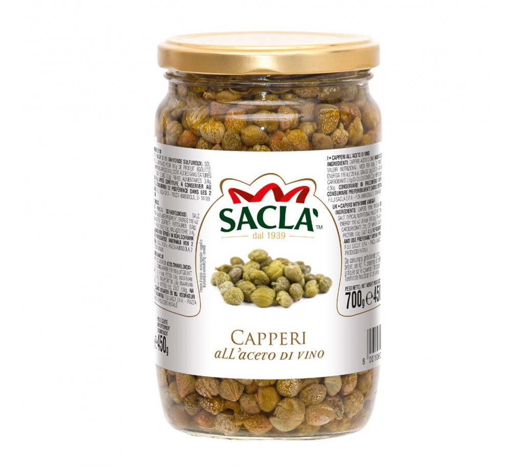 Câpres au vinaigre de vin Saclà 700 g - le format professionnel